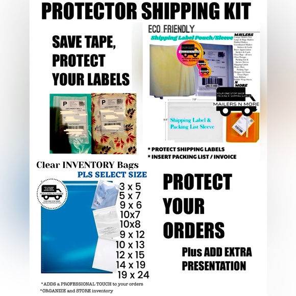 Mailers N More | Office | Protector Shipping Kit Clear Bags Clear ...